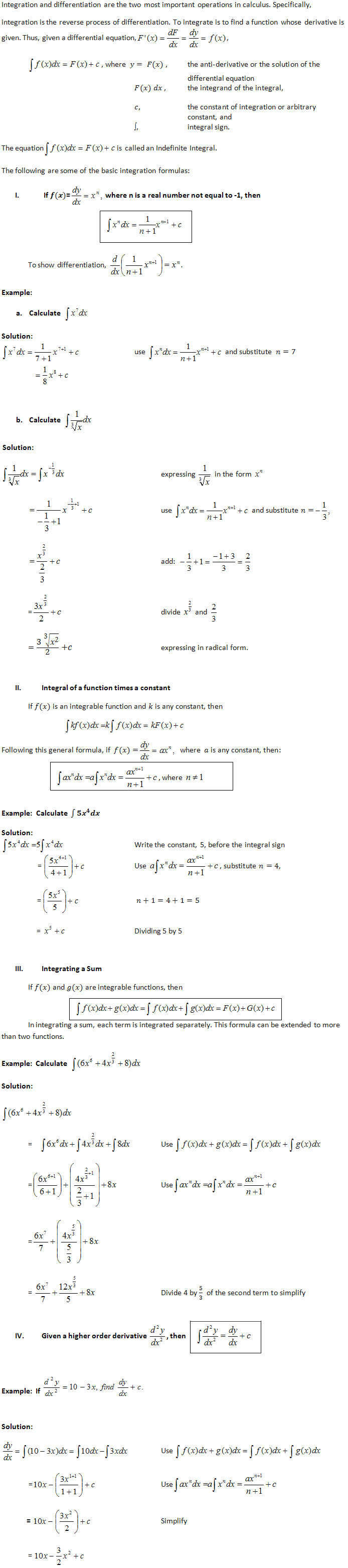 Integration Reverse Of Differentiation Questions And Worked Integration Reverse Of Differentiation Questions And Worked
